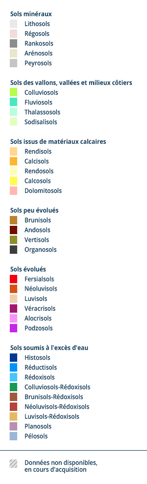 Légende de la couche : Carte des sols